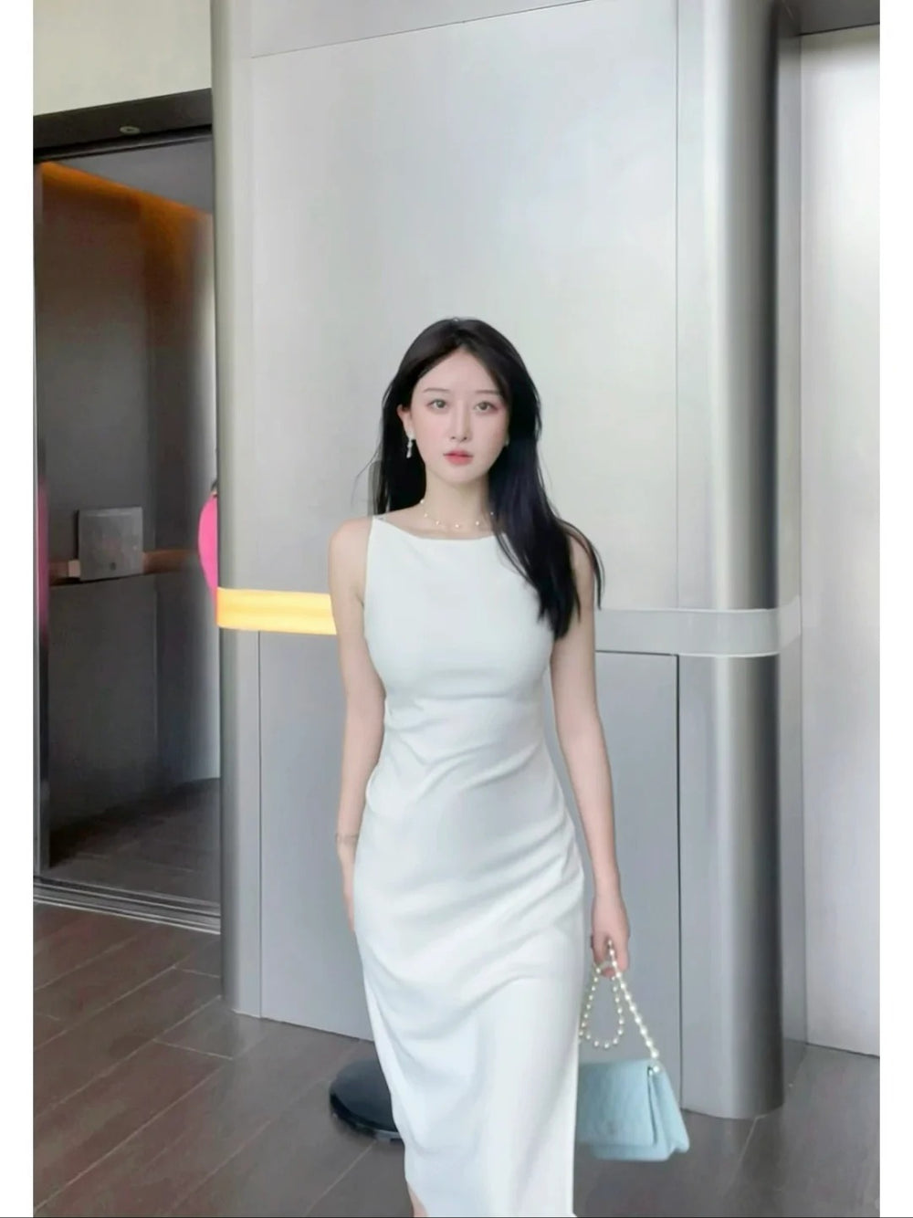 Ivory Bodycon Midi Dress | Chiclara