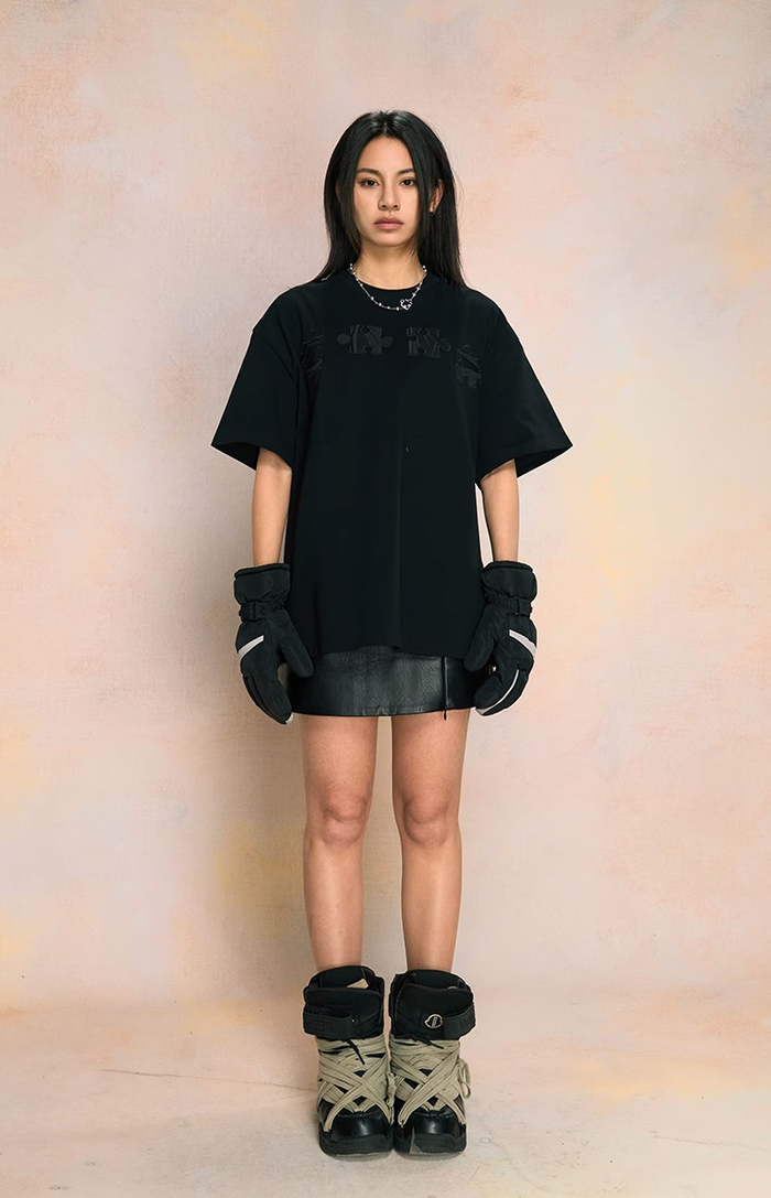 Unique 3D Textured Jigsaw Puzzle Embroidered Tee