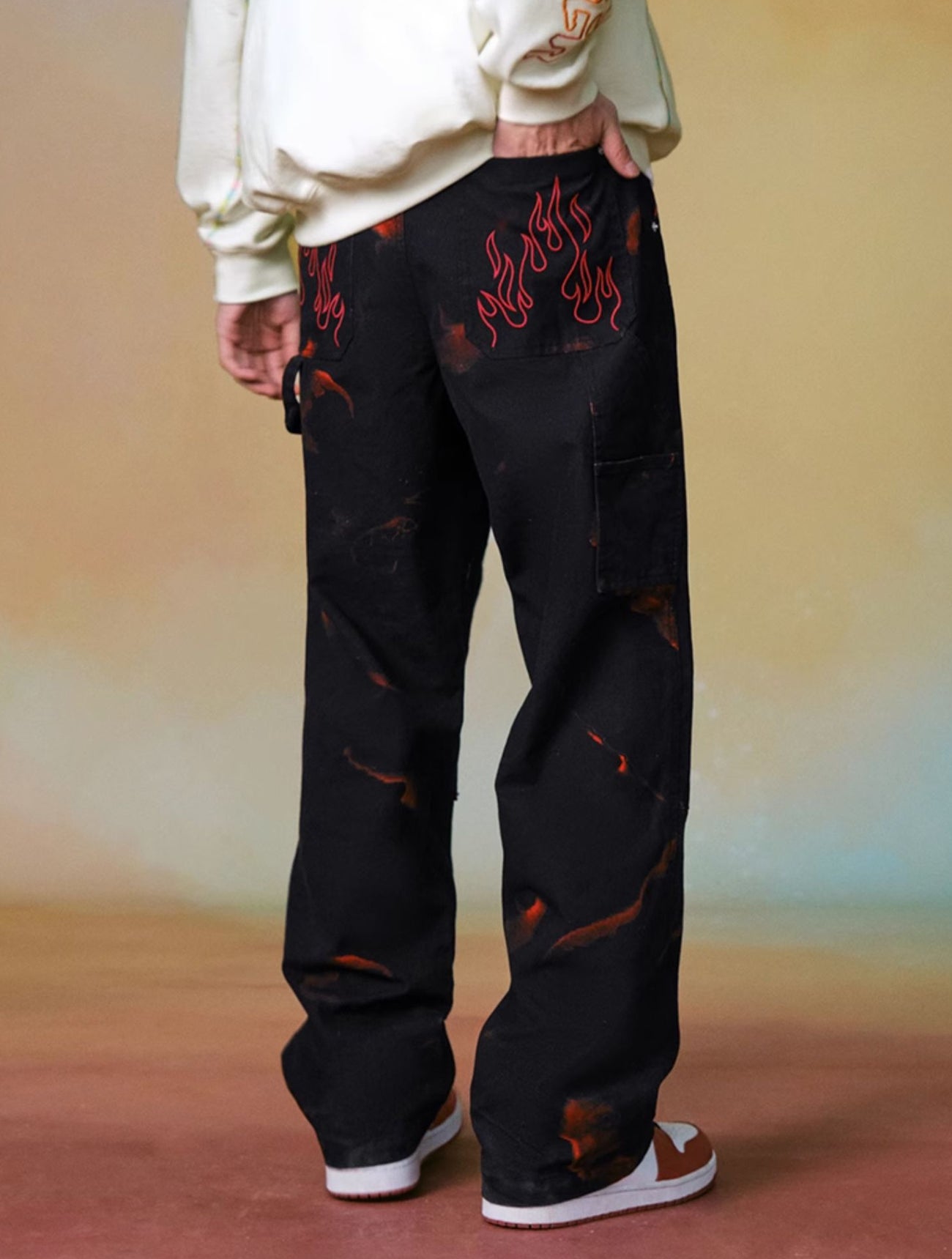 Fire-Washed Vintage Logger Pants | Unisex Wide-Leg Pants