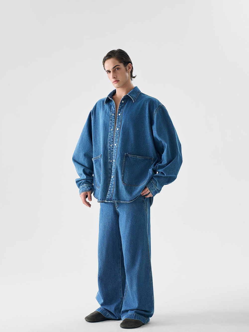 High-Quality Urban Relaxed Fit Denim Jacket and Pants Setup