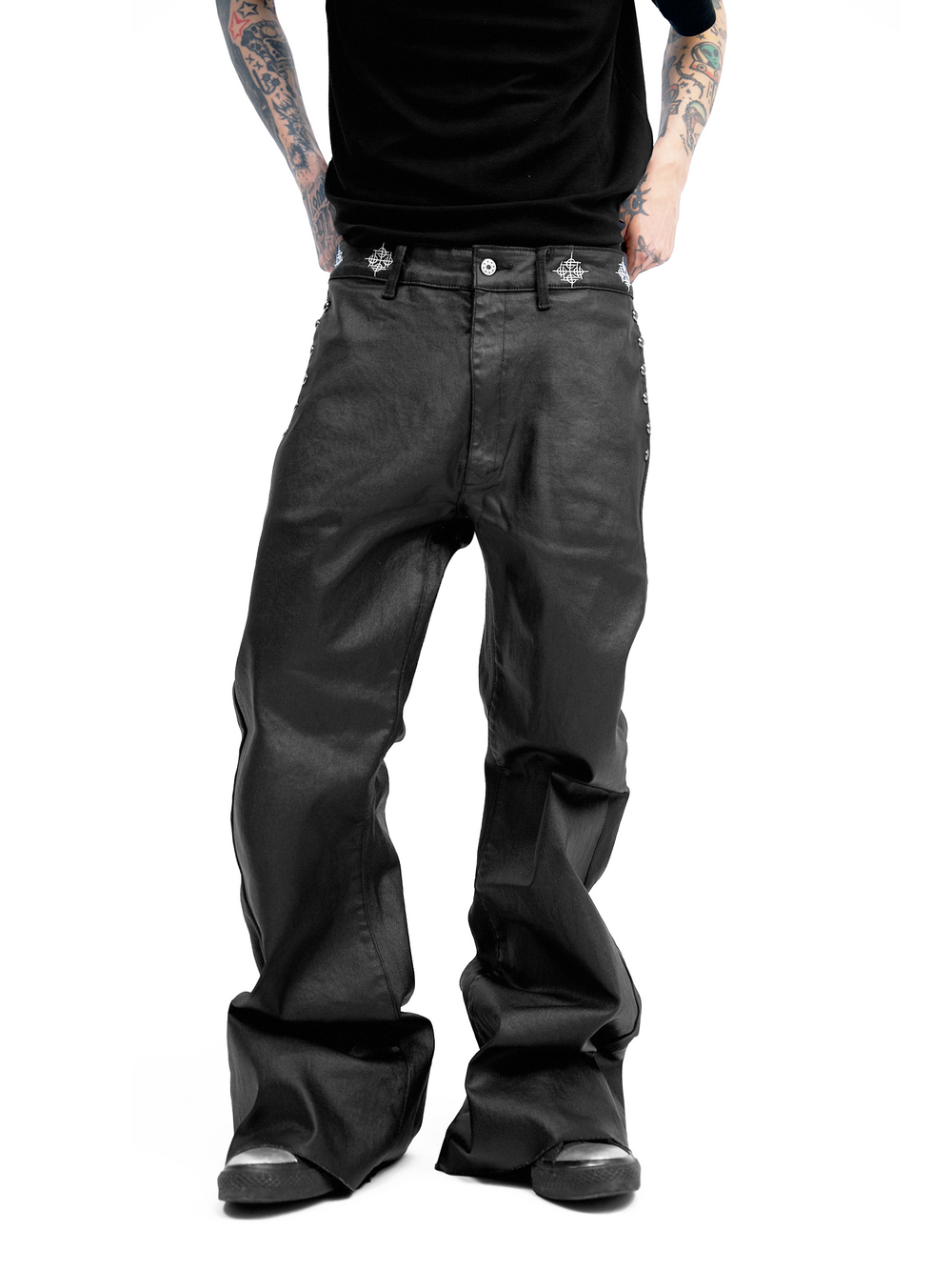 Obsidian Flux Waxed Wide Jeans