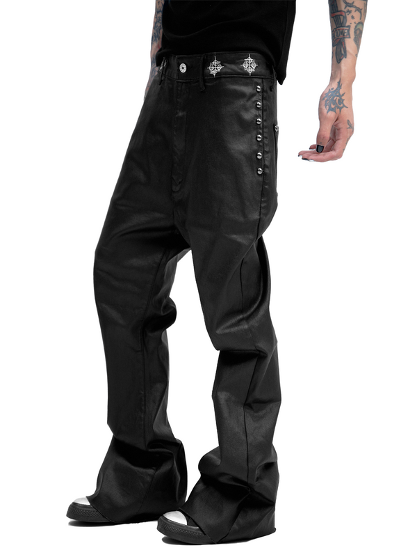 Obsidian Flux Waxed Wide Jeans