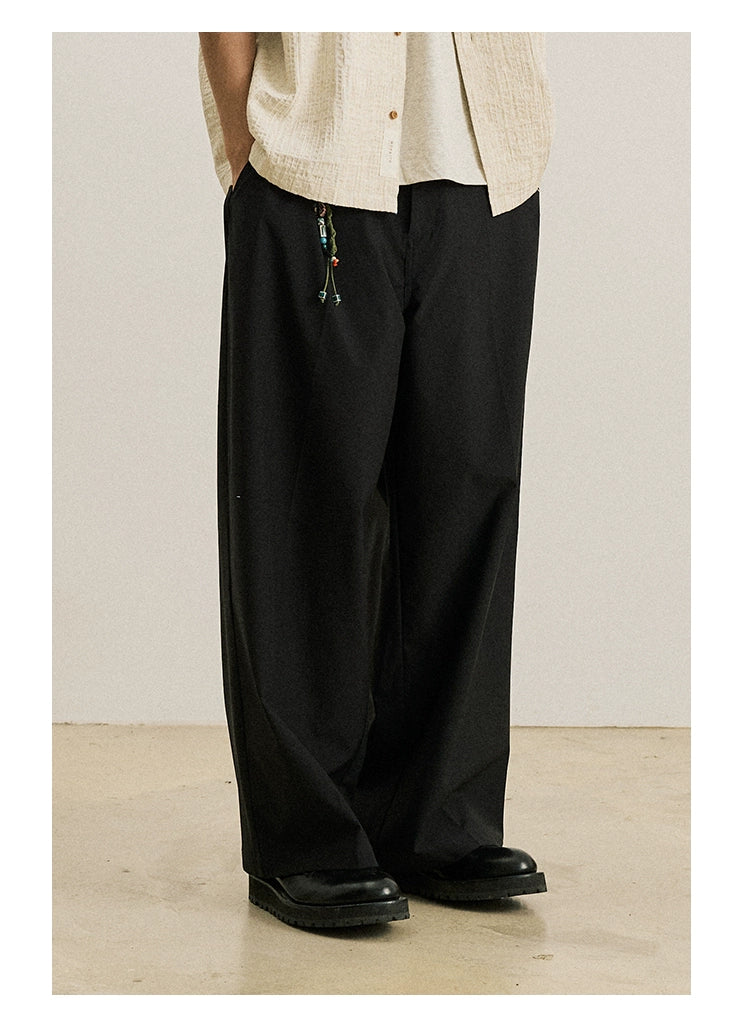 Black Wide-Leg Dress Trousers