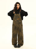 Leopard Print Denim Overalls