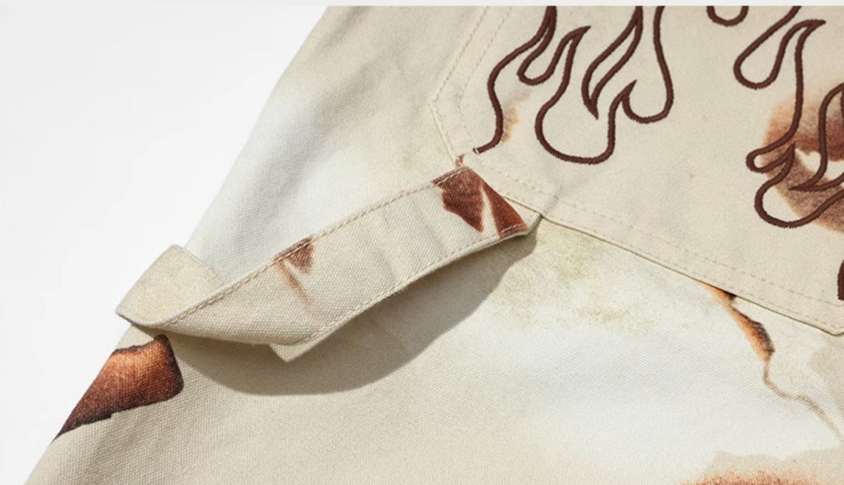Fire-Washed Vintage Logger Pants | Unisex Wide-Leg Pants