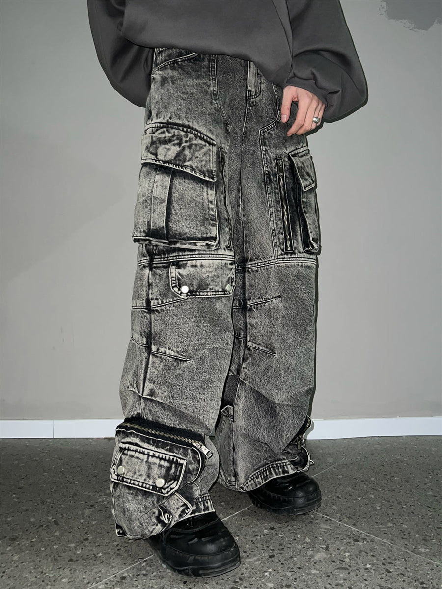 Work Style Multi-Pocket Jeans